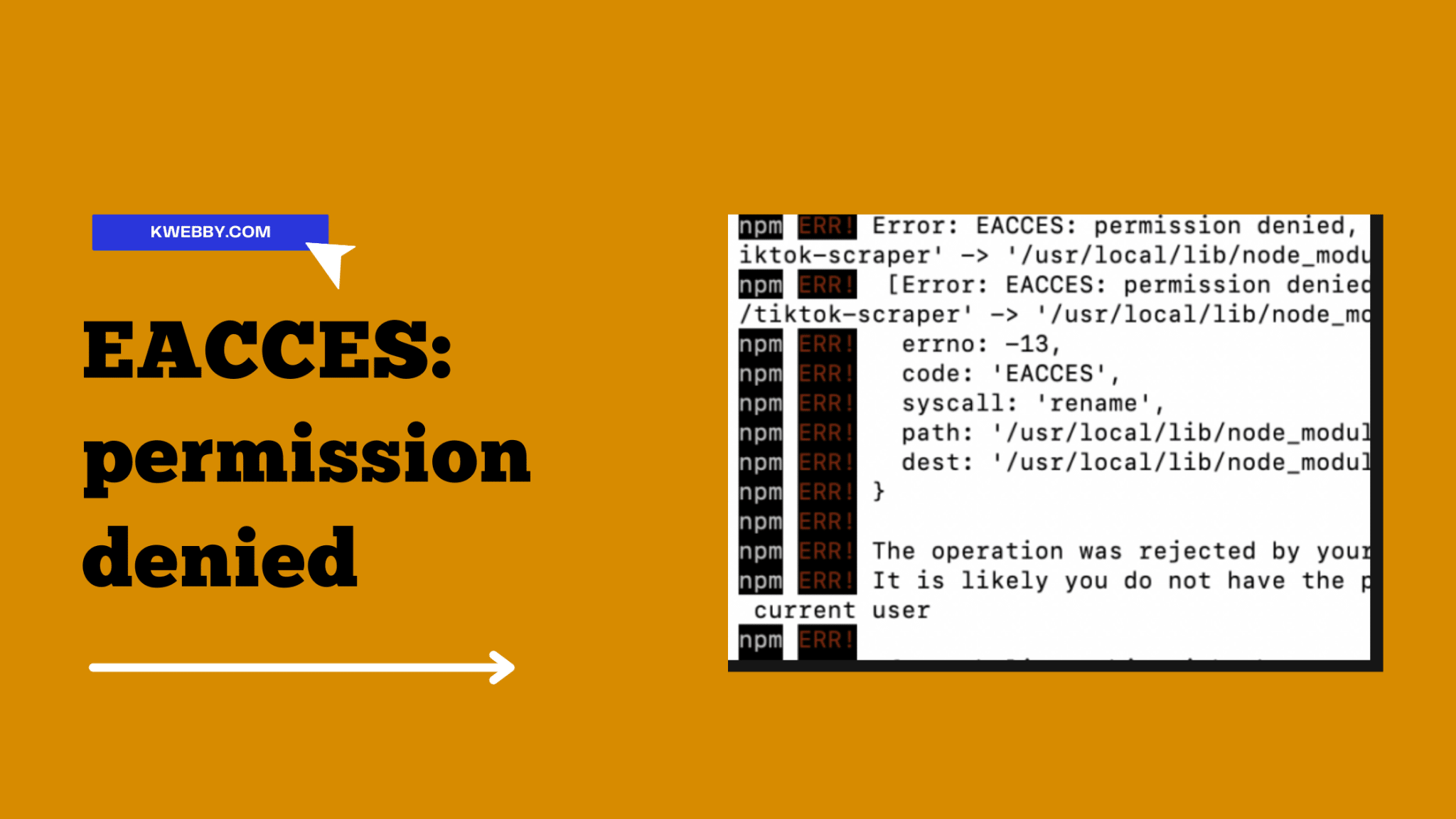 Error: EACCES: Permission Denied On Your Apple MacOS (Fixed) | Kwebby