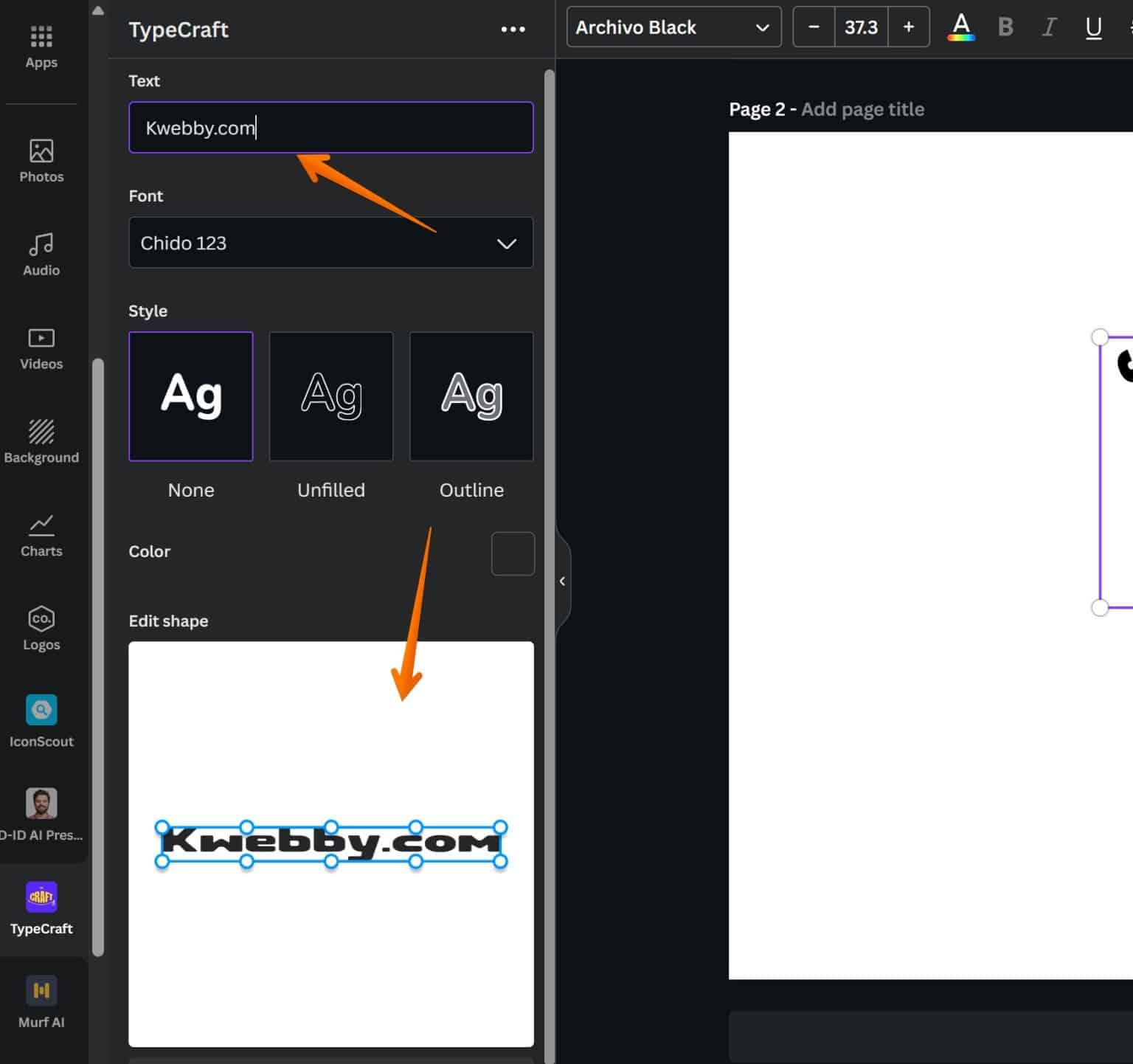 How To Curve Text In Canva (4 Methods) | Kwebby