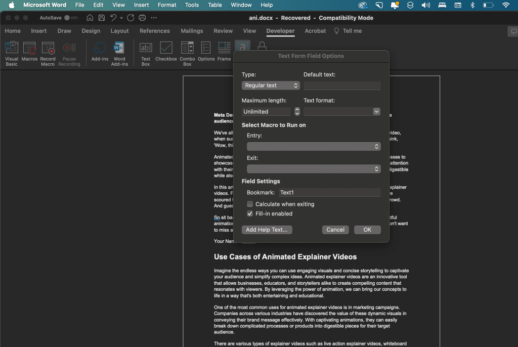 How To Make A Fillable PDF In Word In Few Steps | Kwebby