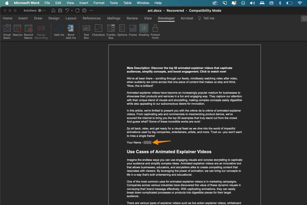 How To Make A Fillable PDF In Word In Few Steps | Kwebby