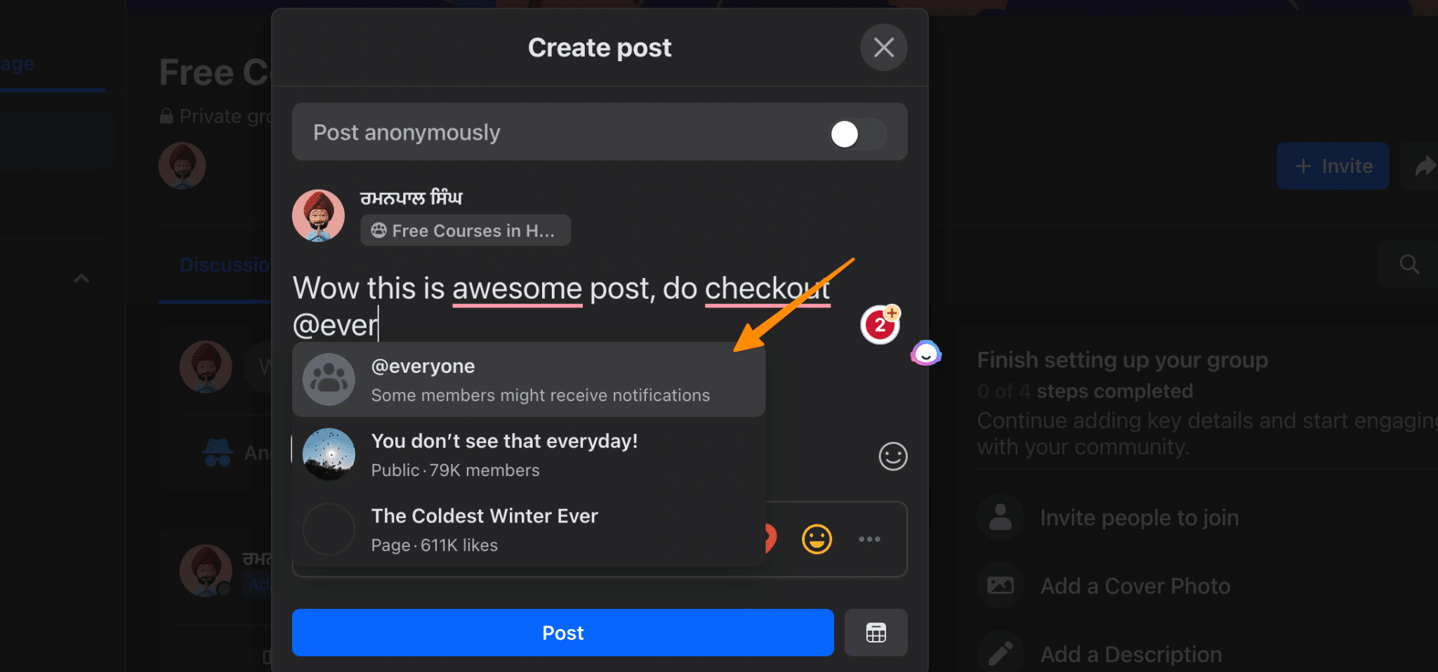 How To Use The Everyone Tag On Facebook (Do & Don'ts) | Kwebby