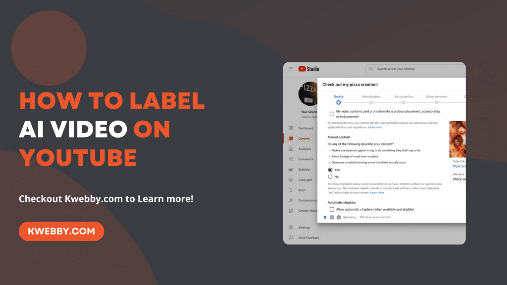 How To Label AI Video On YouTube In 2 Steps | Kwebby