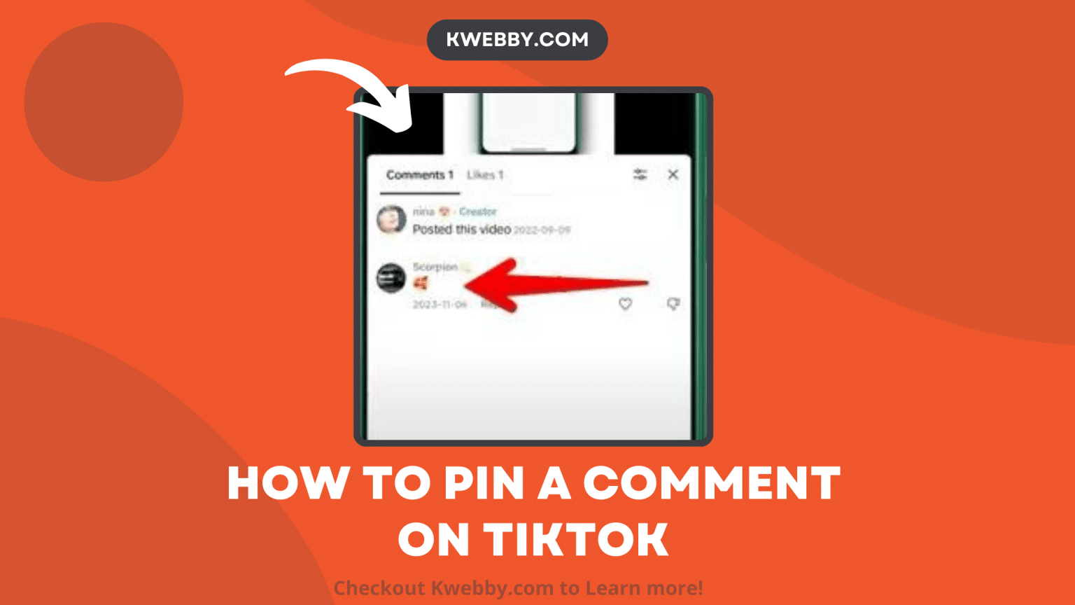 How To PIN A Comment On TikTok In 2 Taps | Kwebby