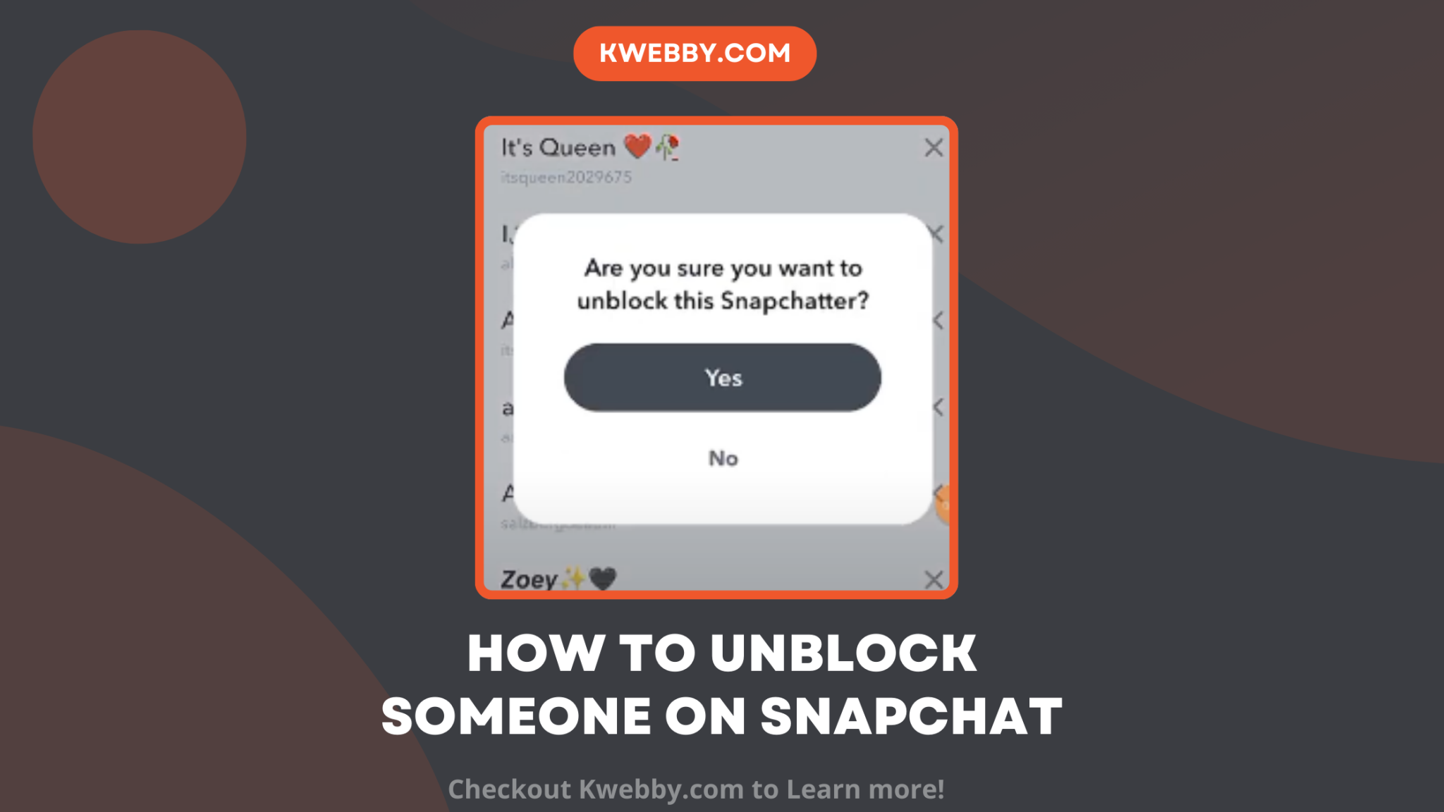 How To Unblock Someone On Snapchat In 2024 | Kwebby
