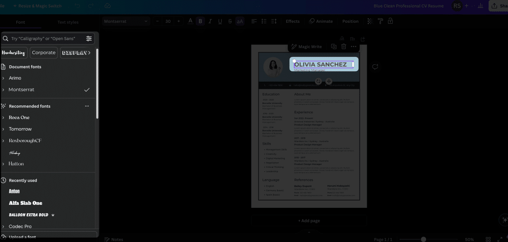 How To Create A Resume In Canva With AI (Step-by-step Guide) | Kwebby