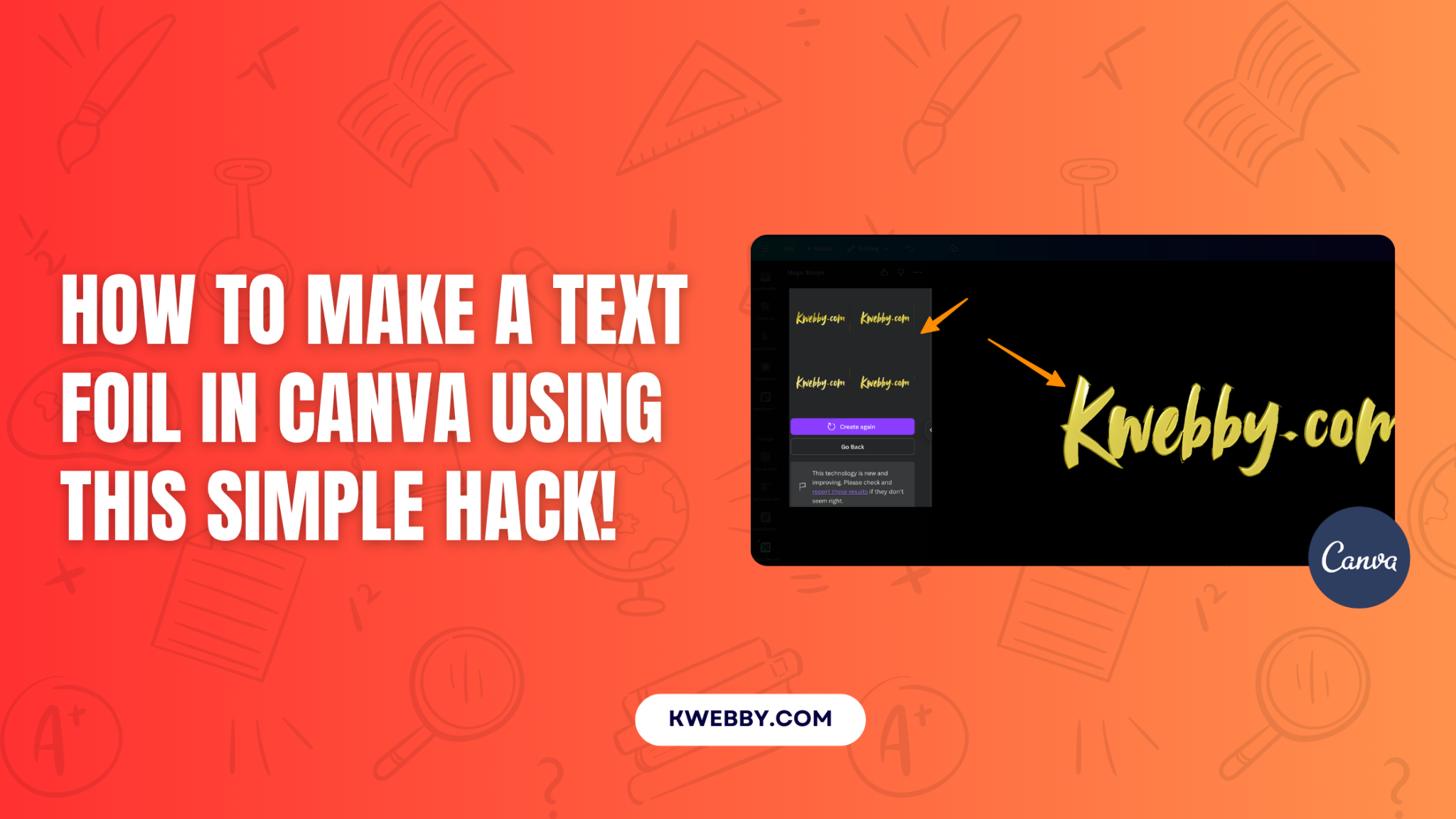 How To Make A Text Foil In Canva Using This Simple Hack! | Kwebby